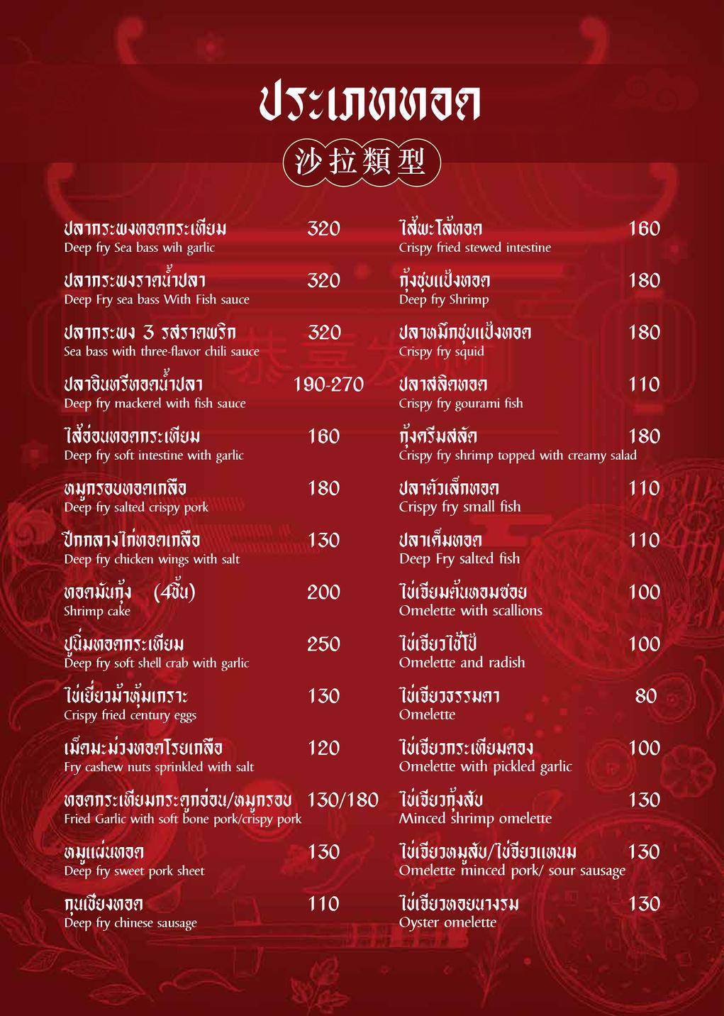 Menu at Bangkok Sky Rooftop Club, Bangkok