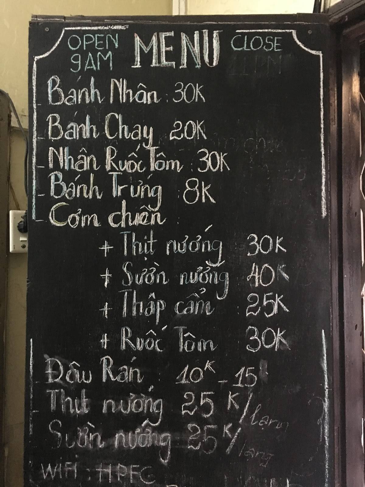 Menu at Bánh Cuốn Hải Phòng restaurant, Hai Phong, 8 Ngõ 99 P. Cầu Đất