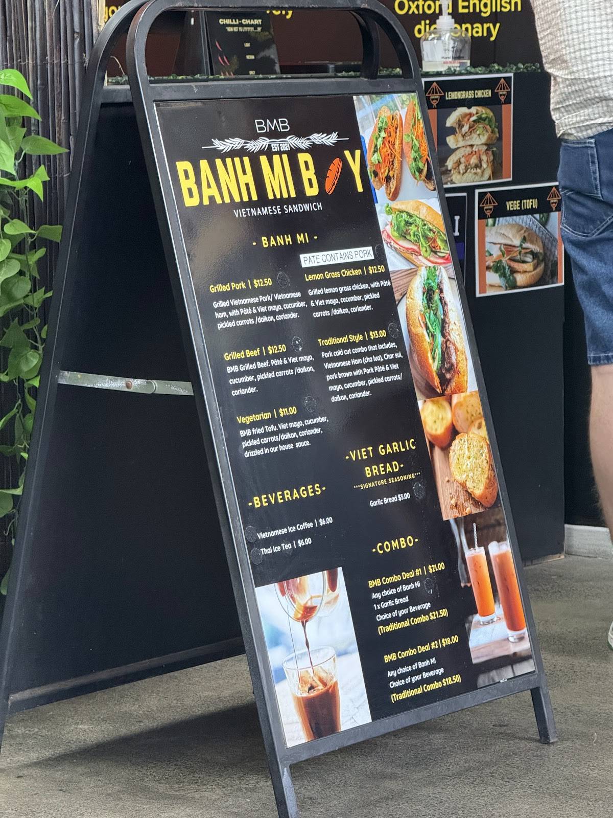 Menu at Banh Mi Boy restaurant, Auckland