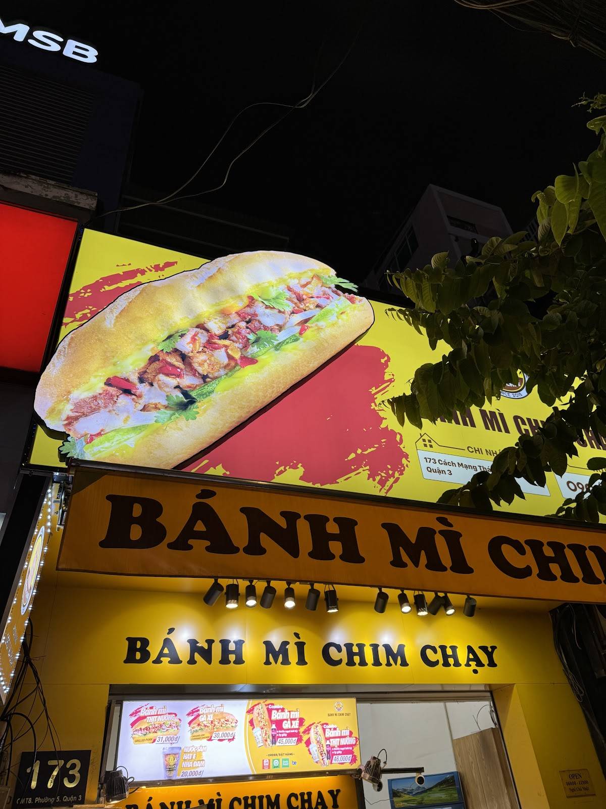 Menu at Bánh Mì Chim Chạy - CMT8 Quận 3, Ho Chi Minh City