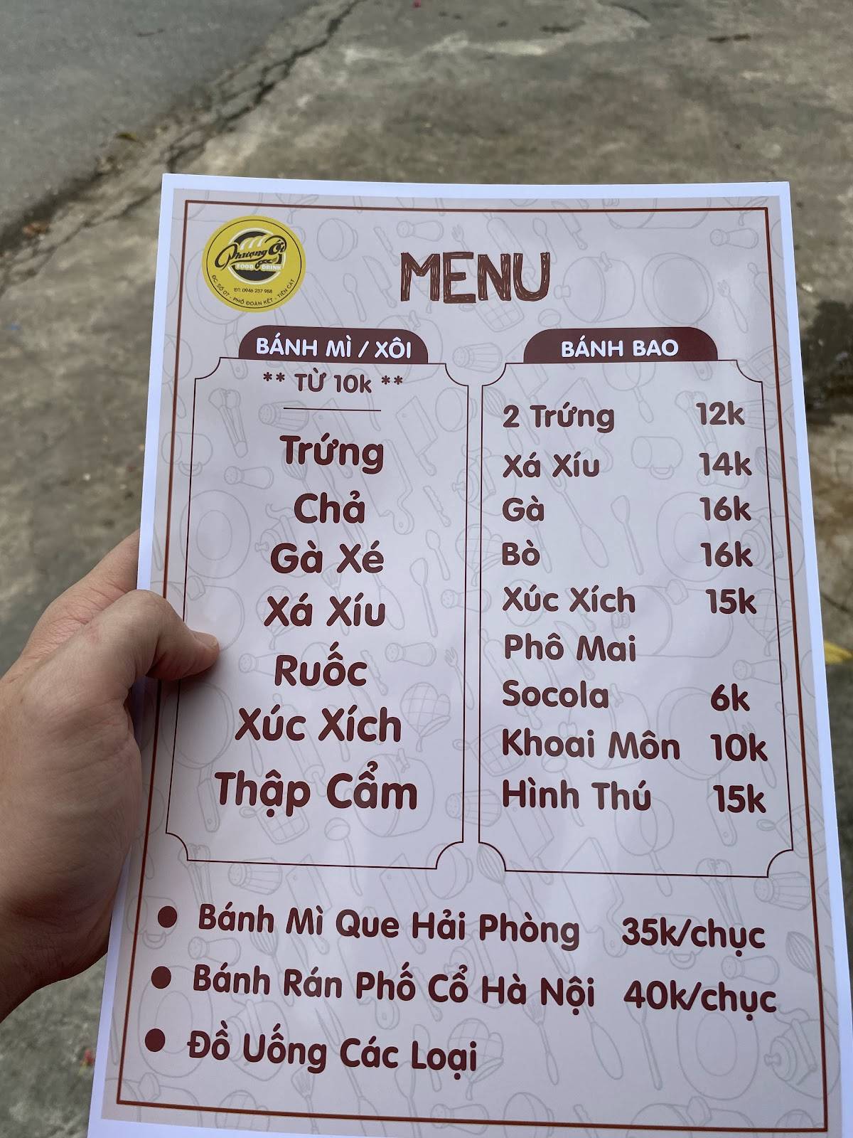 Menu at Bánh mỳ Phượng Ớt, Việt Trì
