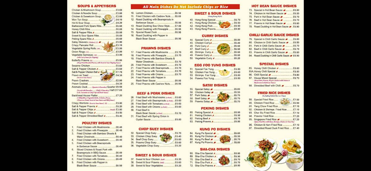 Menu at Bankhead Chinese takeaway fast food, Aberdeen