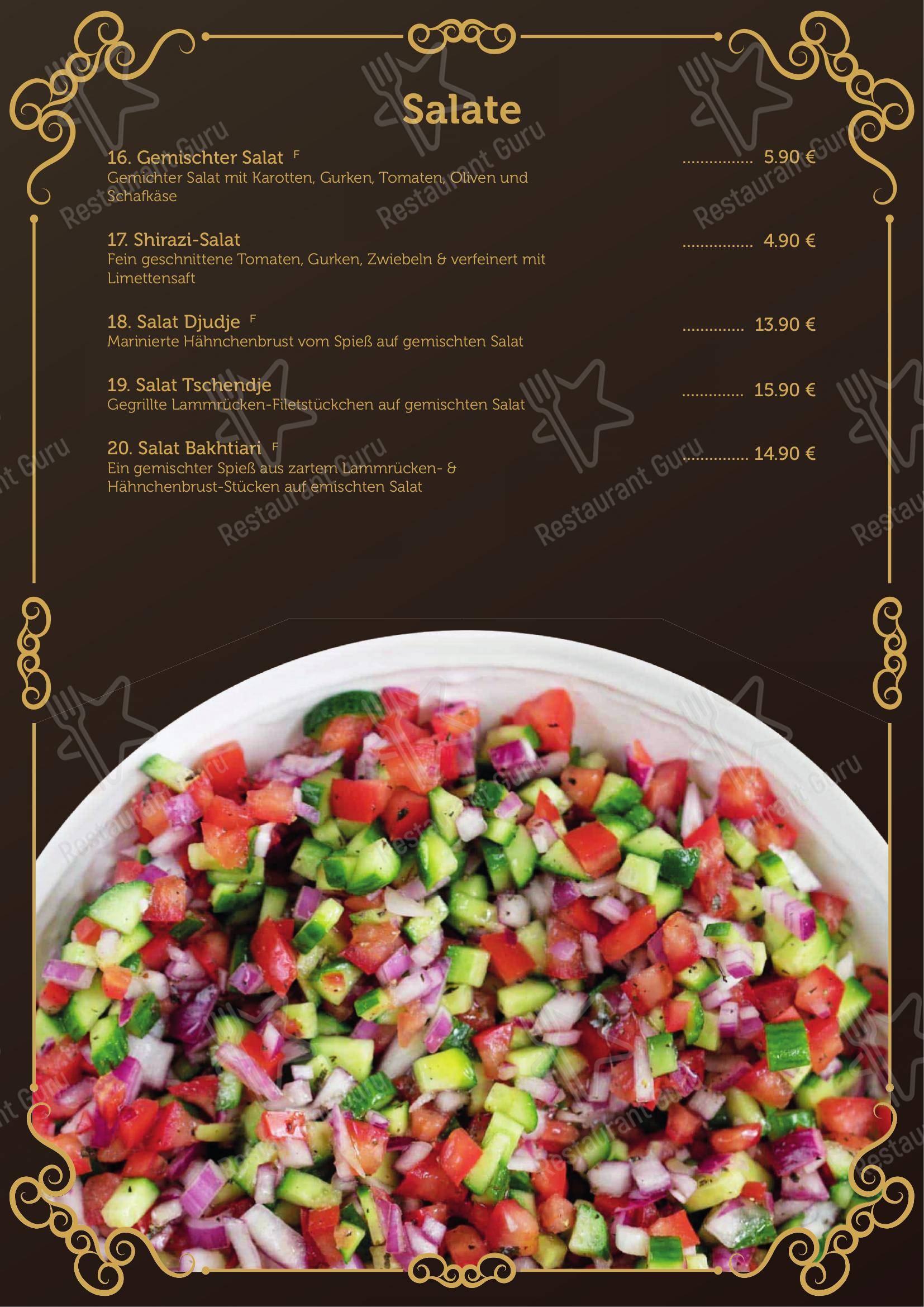 Speisekarte von Banu Persisches Restaurant, Hanau