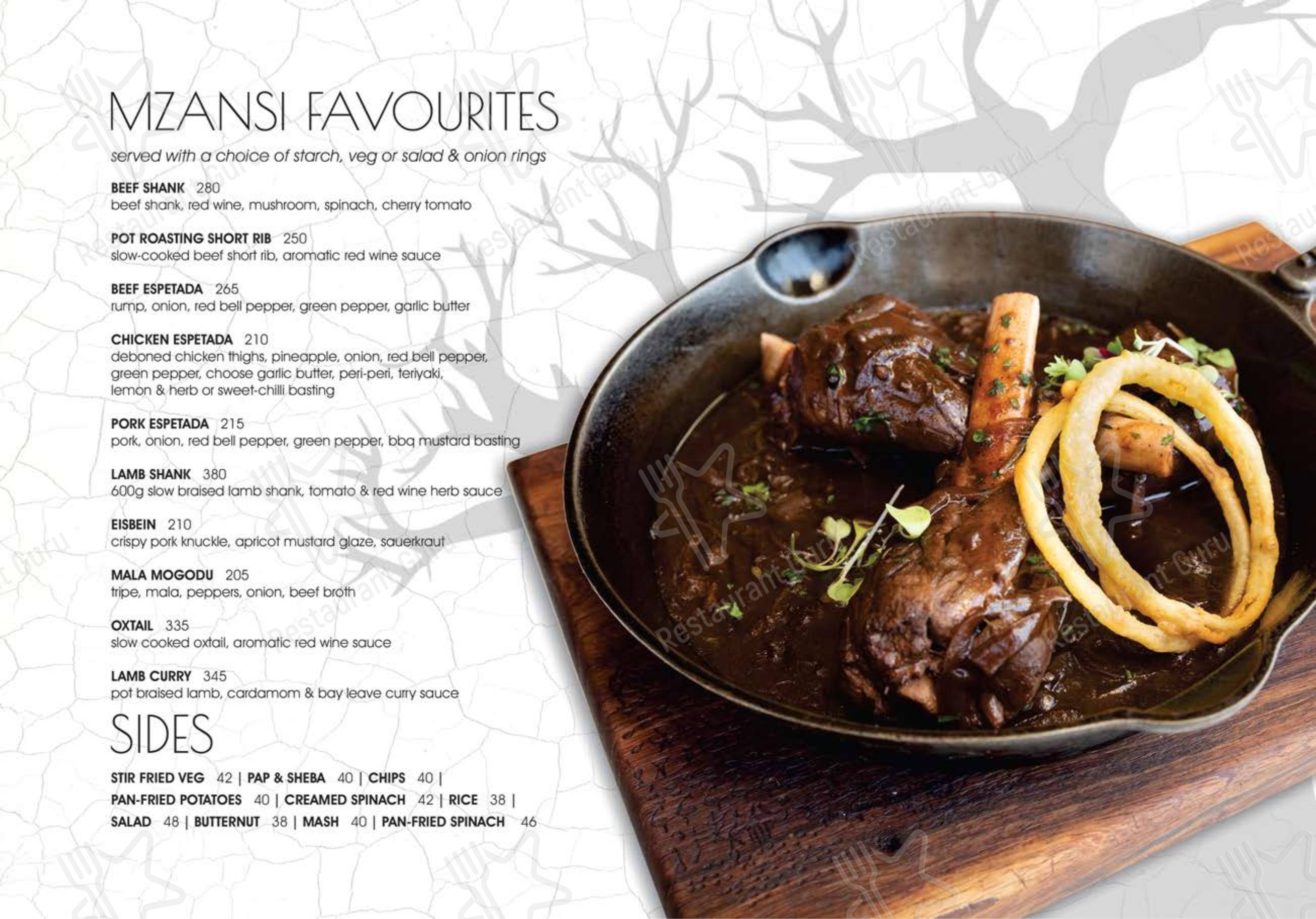 Menu at Baobab Cafe & Grill, Pretoria, Menlyn Shopping Centre