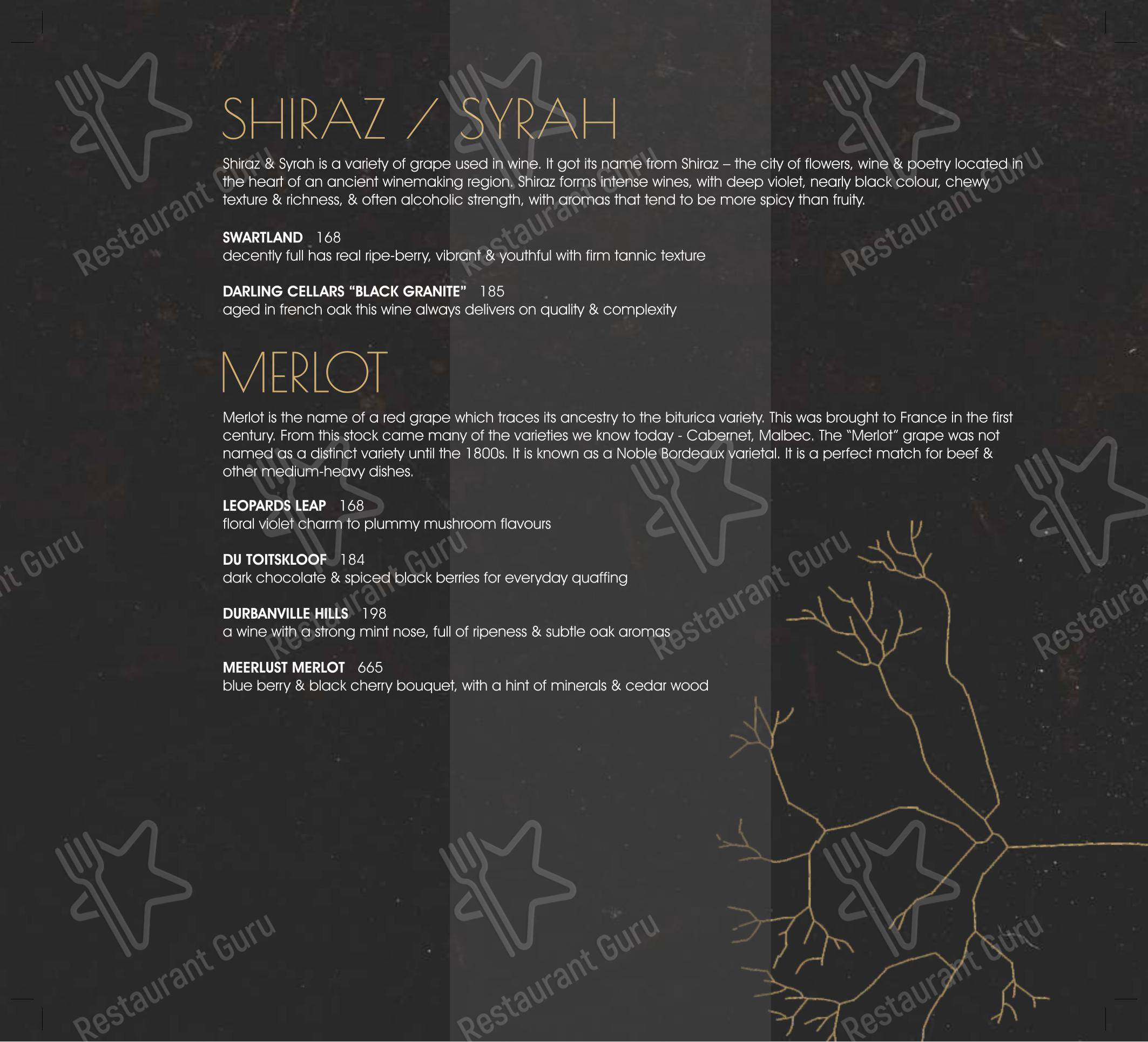 Menu at Baobab Cafe & Grill, Pretoria, Menlyn Shopping Centre