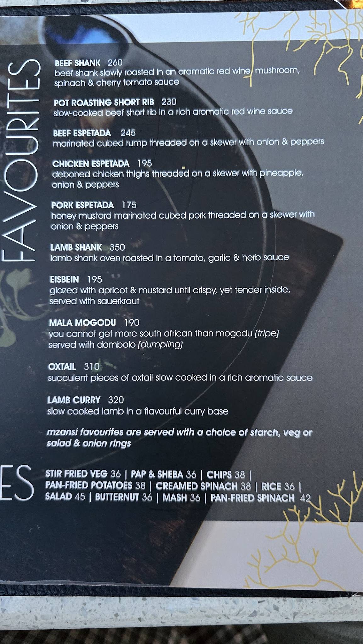 Menu at Baobab Cafe & Grill, Pretoria, Menlyn Shopping Centre