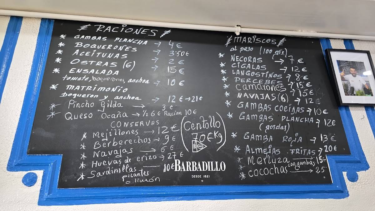 Carta de Bar El Boquerón, Madrid, C. de Valencia