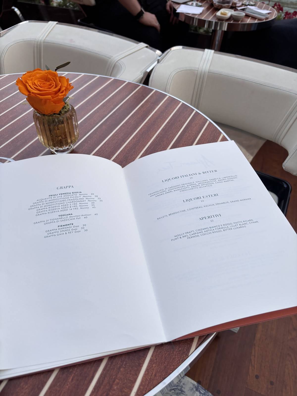 Menu at Bar Longhi, Venice