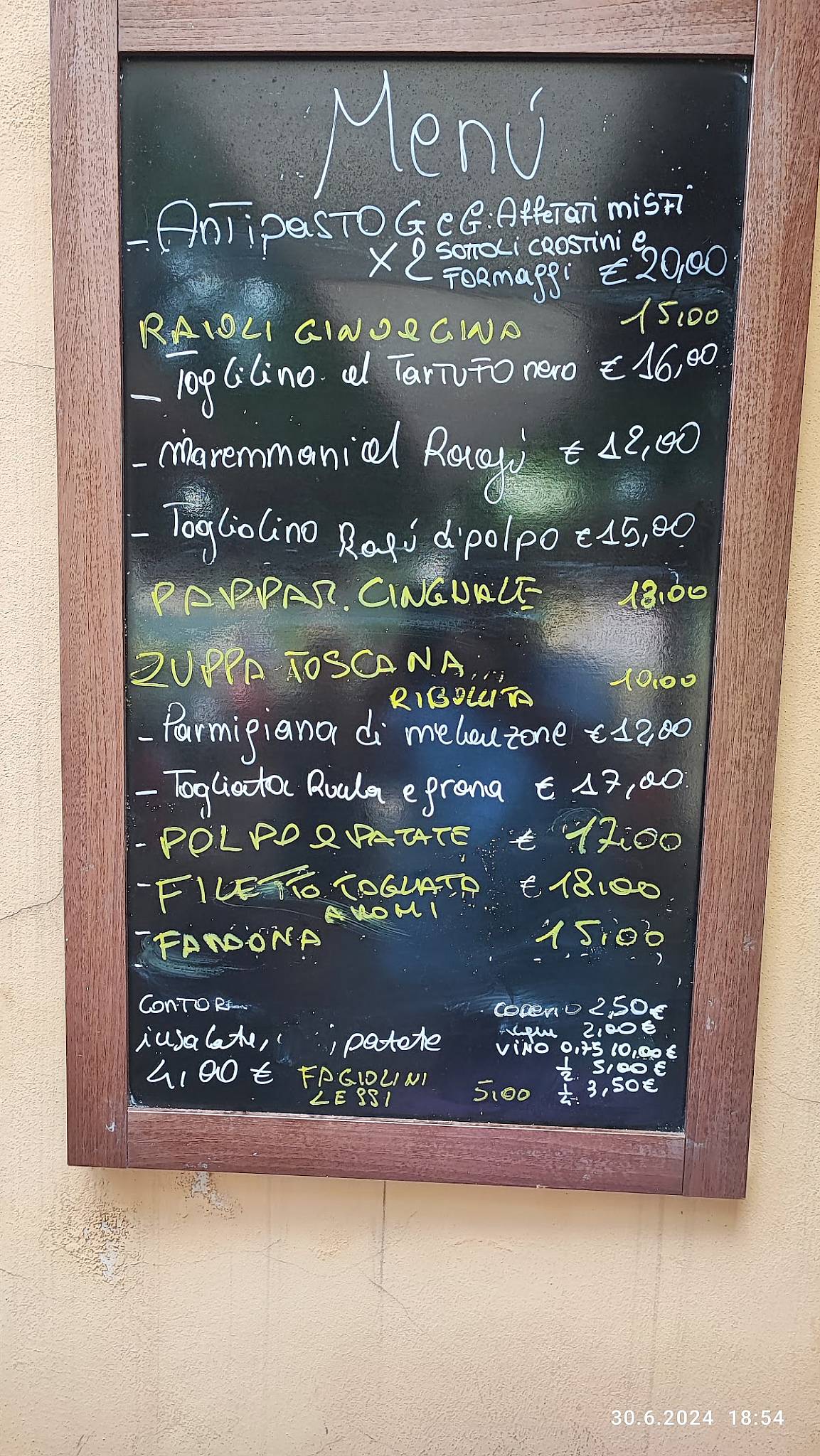 Speisekarte von Bar Trattoria Pizzeria Da Gino E Gina, Santa Luce