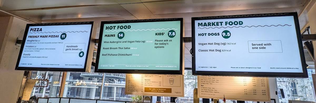 Menu at Barbican Kitchen, London