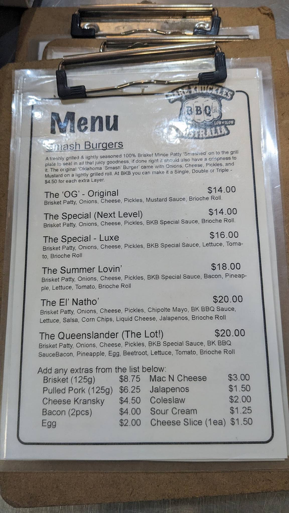 Menu at Bare Knuckles BBQ - Carina, Carina