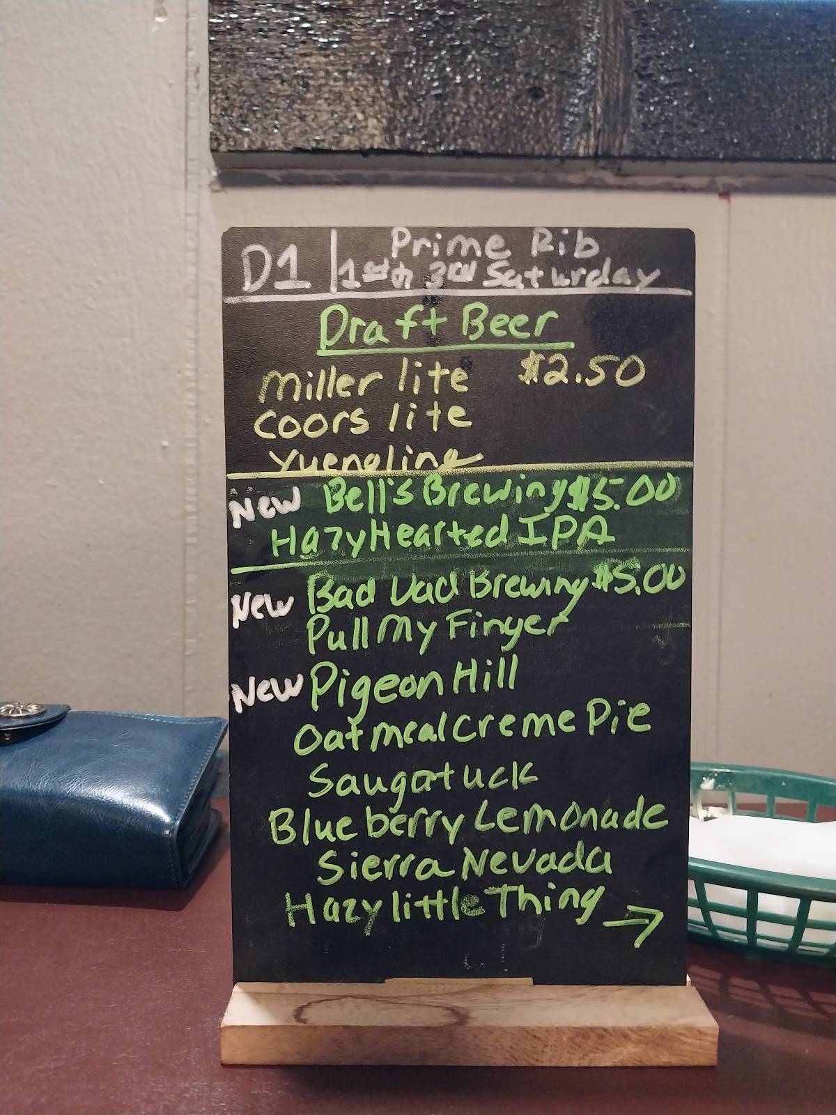 Menu at Barney's at Gentleman Tom's Hideaway, De Motte, W 1250 N