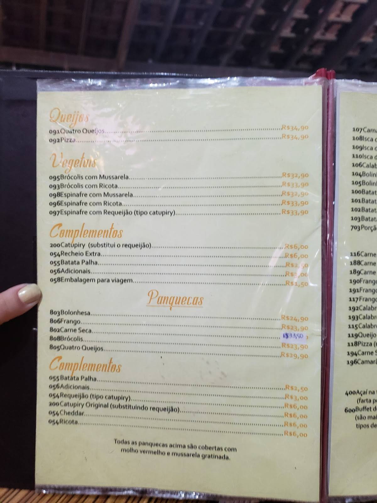 Menu at Batata San restaurant, Santos