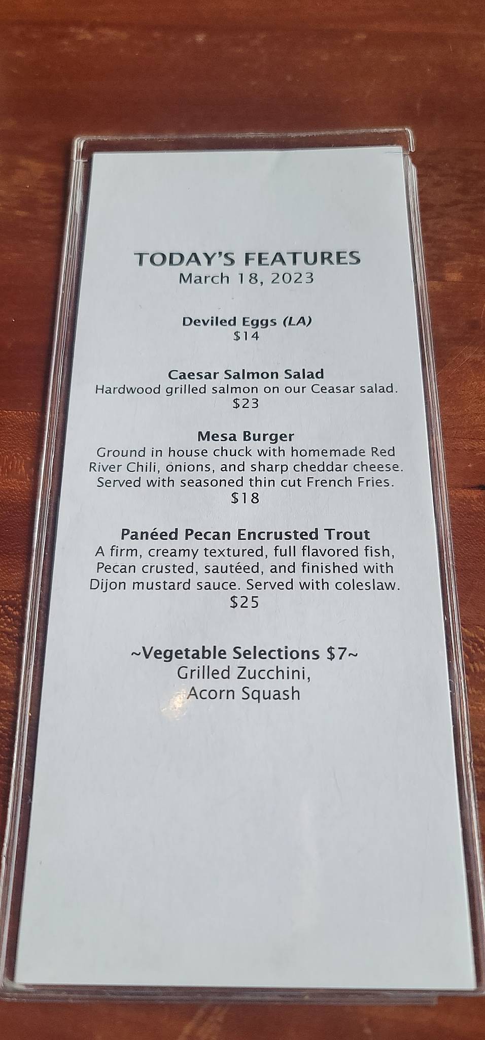 Menu at J. Alexander's Restaurant, Baton Rouge