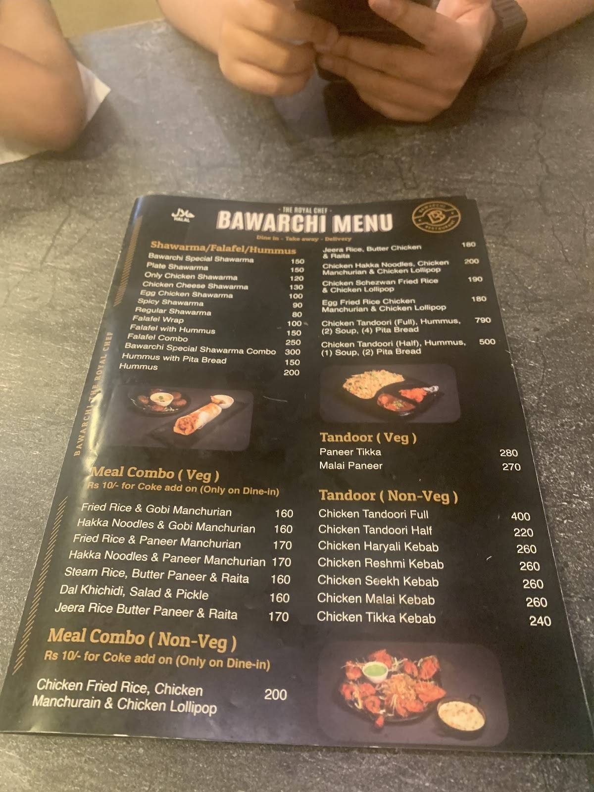 Menu at Bawarchi Restaurant St Inez panjim, Panaji