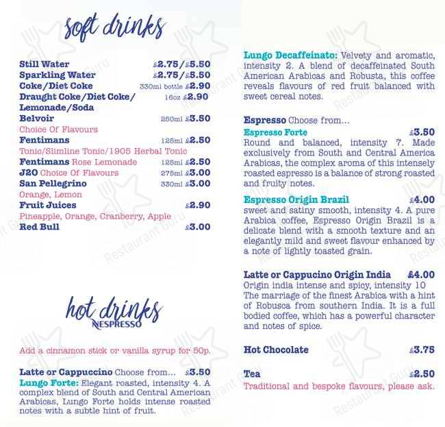 Menu at Beach House Bistro & Bar, Blackpool, Festival House The