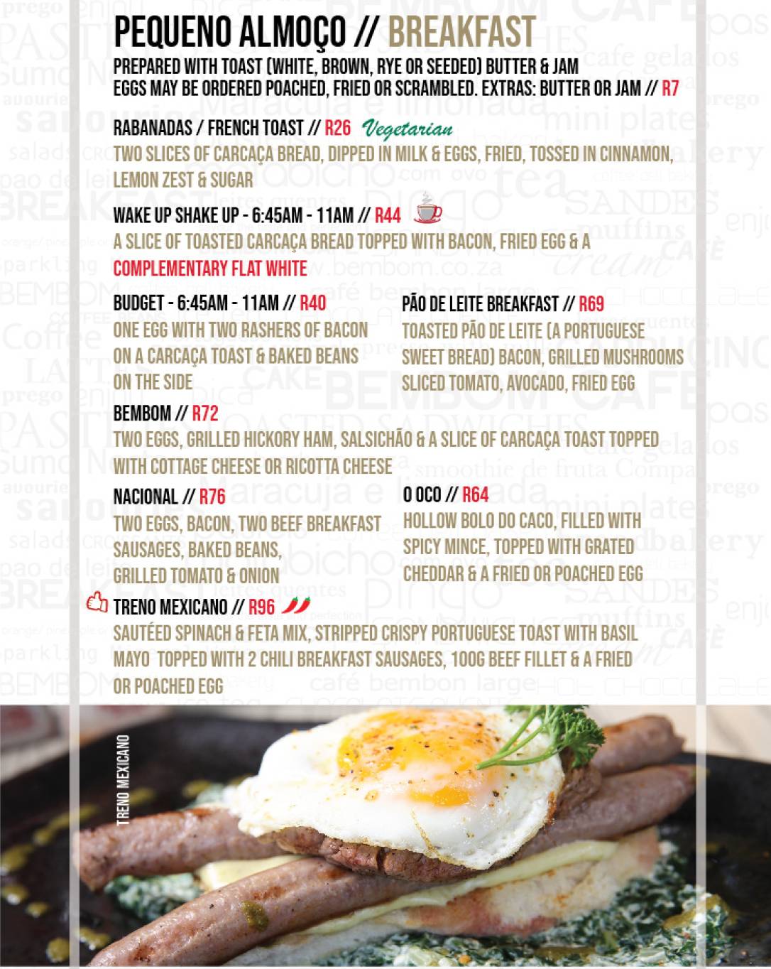 Menu at Bem Bom Linden pub & bar, Randburg