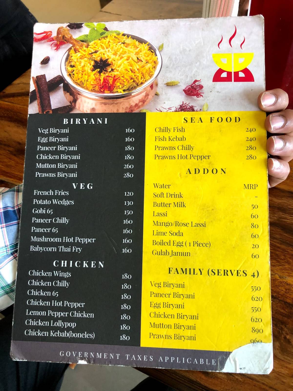 Menu at Birbal Biryani - Sompura, Bengaluru, 53/3