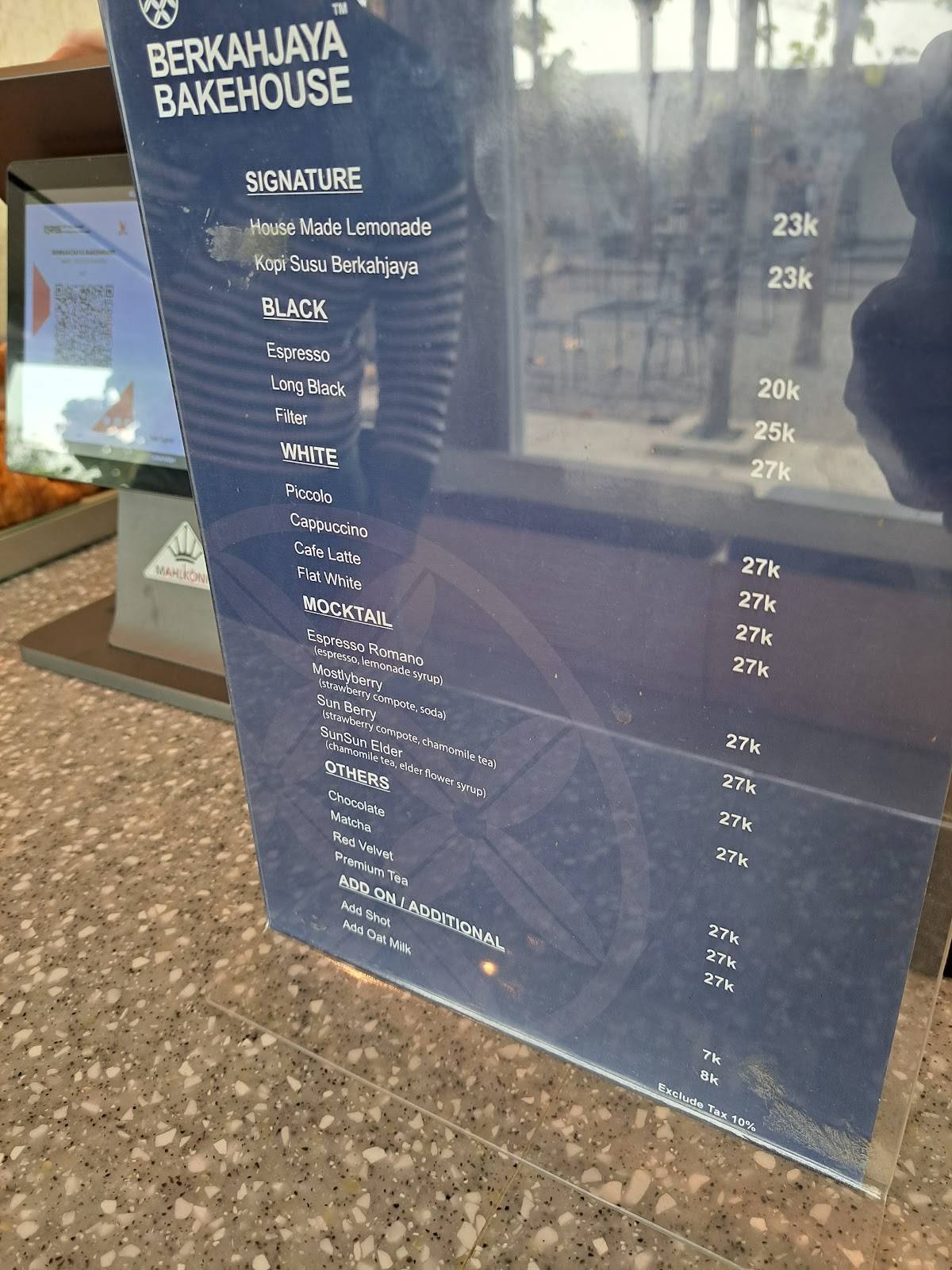 Menu at Berkahjaya Bakehouse cafe, Cirebon