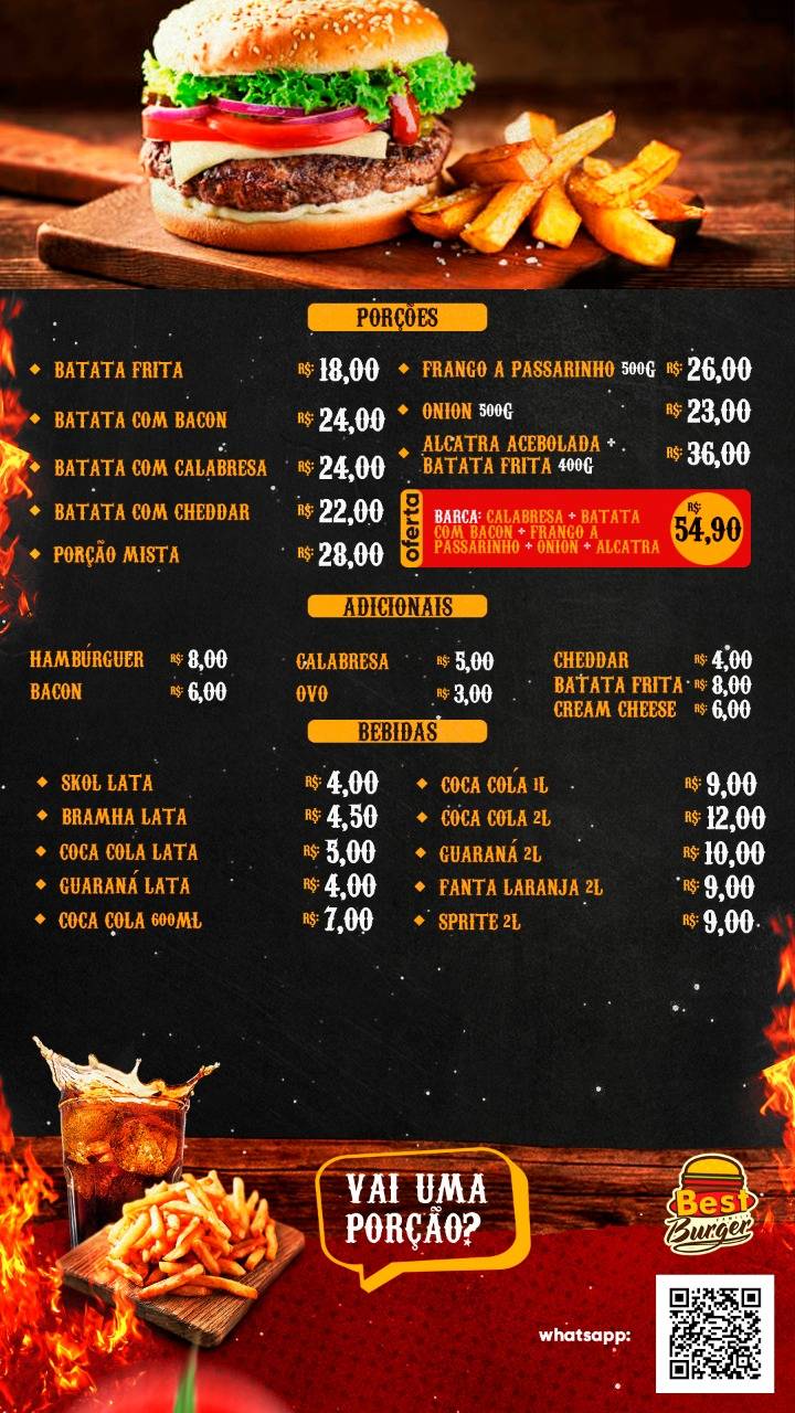 Menu at Best Family Burger restaurant, Curitiba