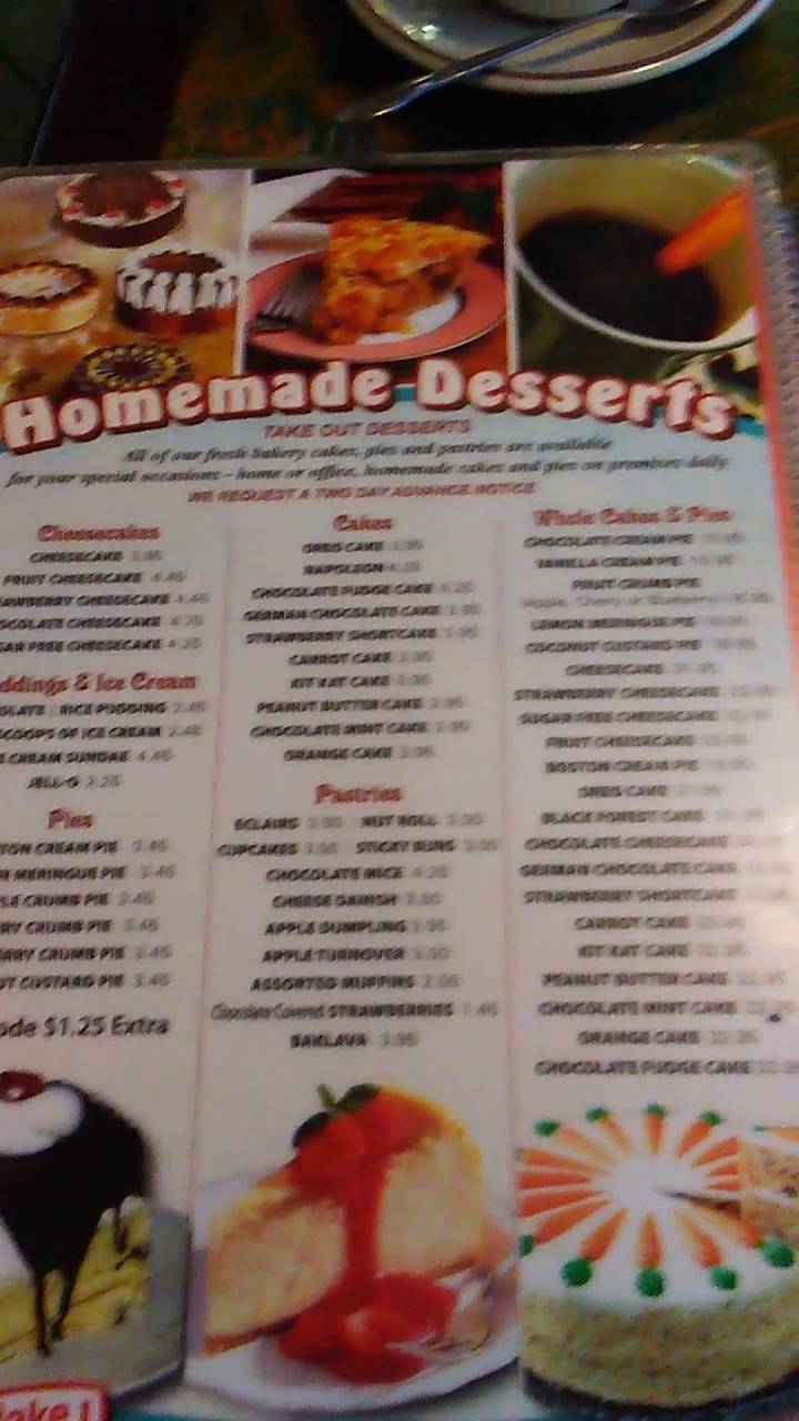 Menu at Bethlehem Diner restaurant, Allentown