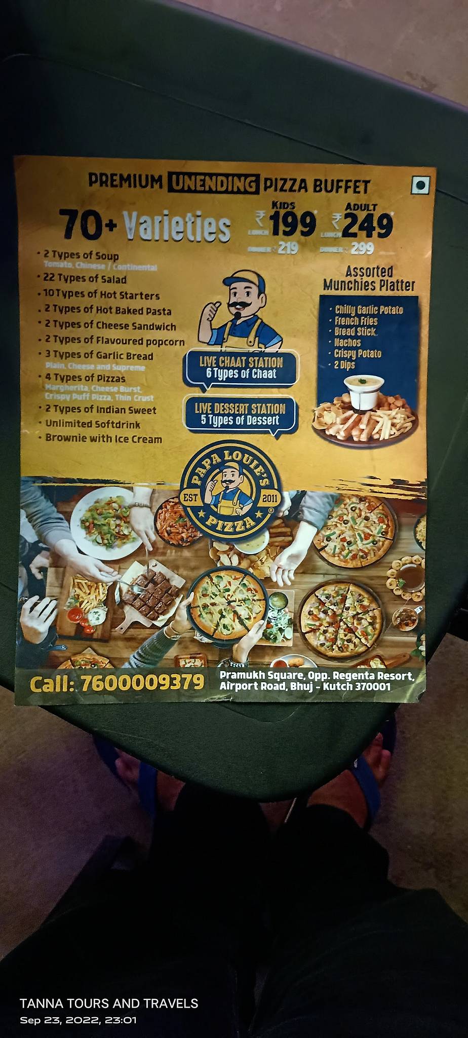 Menu at Papa Louie's Pizza Bhuj., Bhuj
