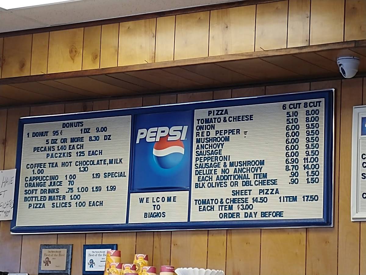 Menu at Biagio's Donut Shop & Pizzeria, Eastlake