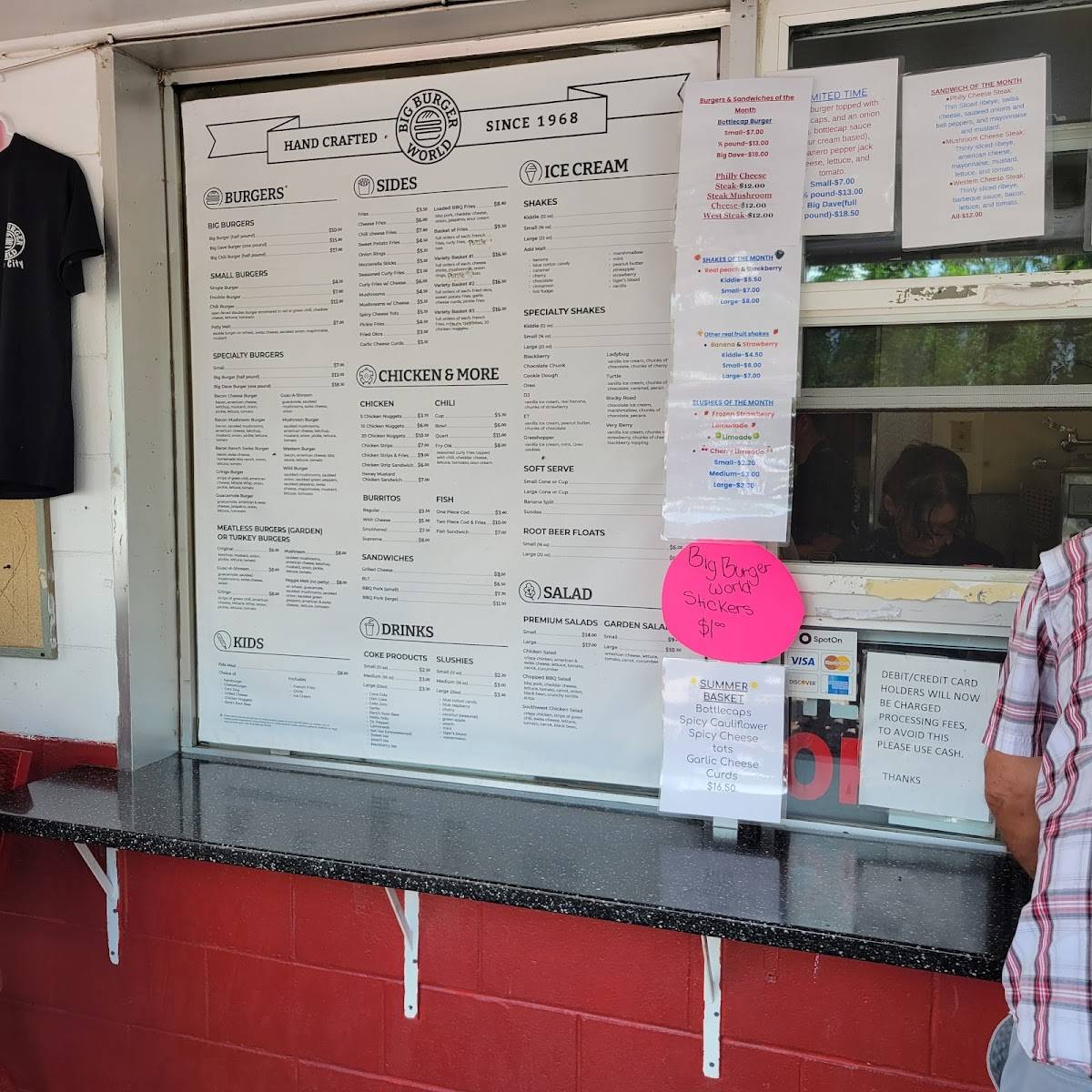 Menu at Big Burger World restaurant, Cañon City