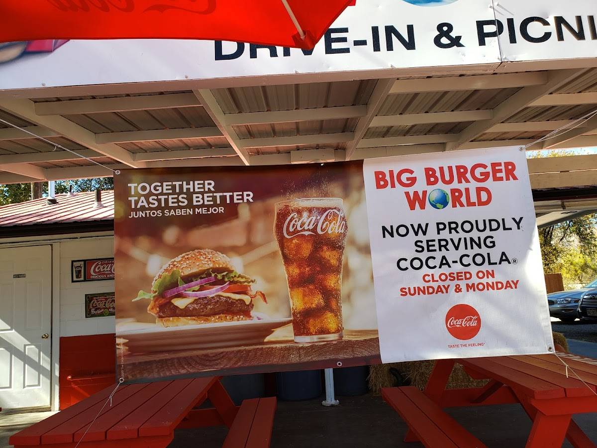 Menu at Big Burger World restaurant, Cañon City