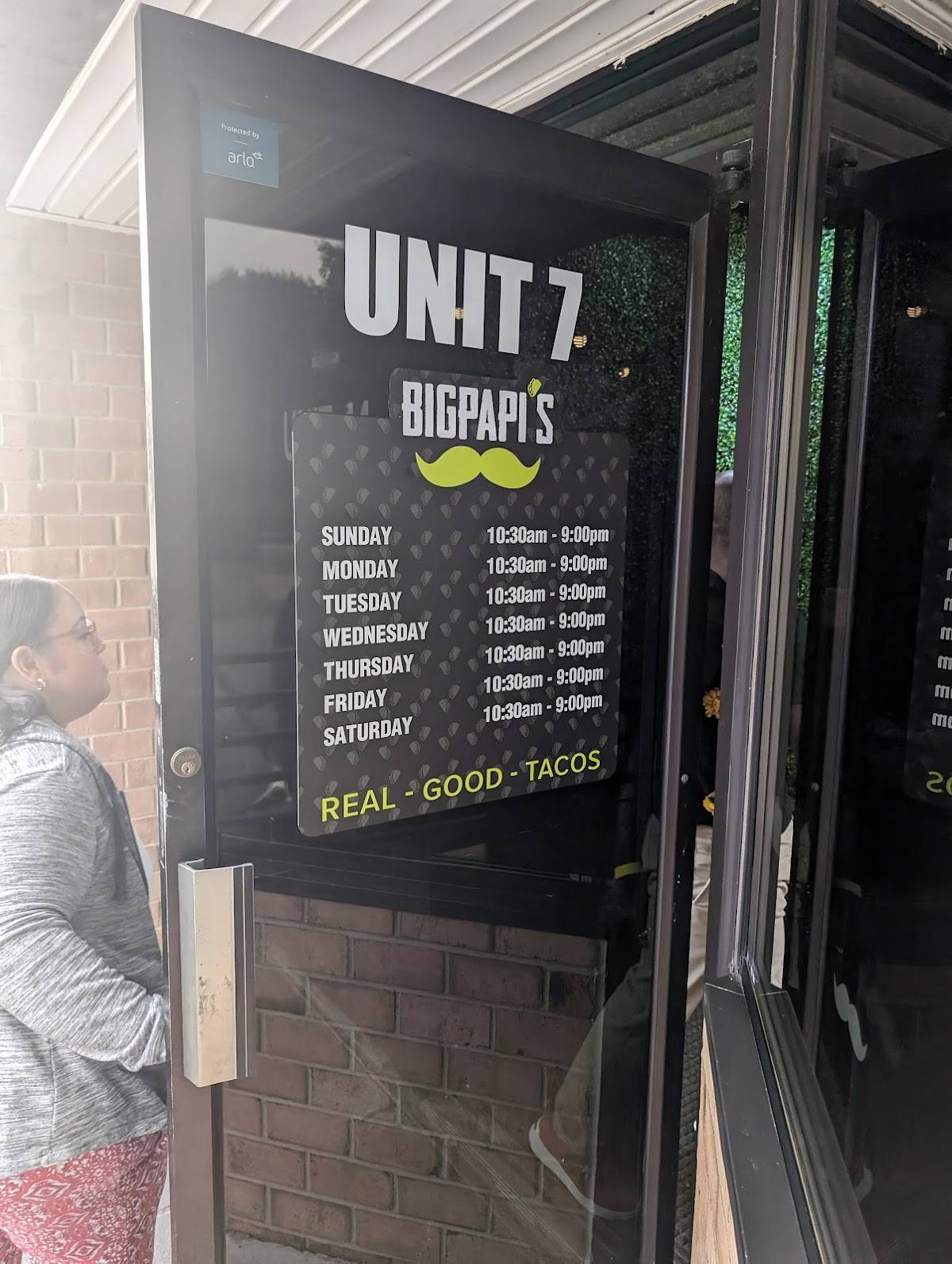 Menu at Big Papi's - Real Good Tacos restaurant, Frederick