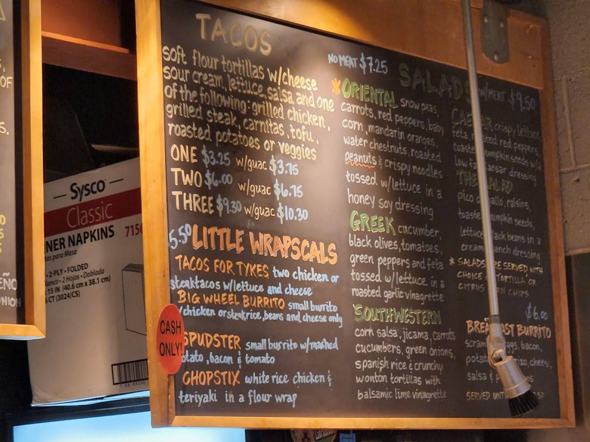 Menu at Big Wrap restaurant, Aspen