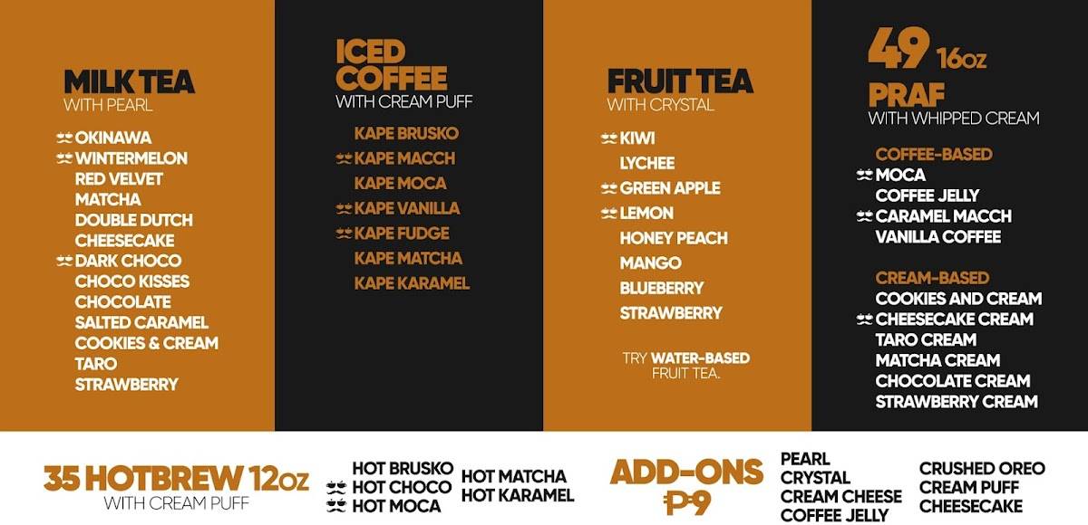 Menu at Bigbrew GD Plaza, Guiguinto