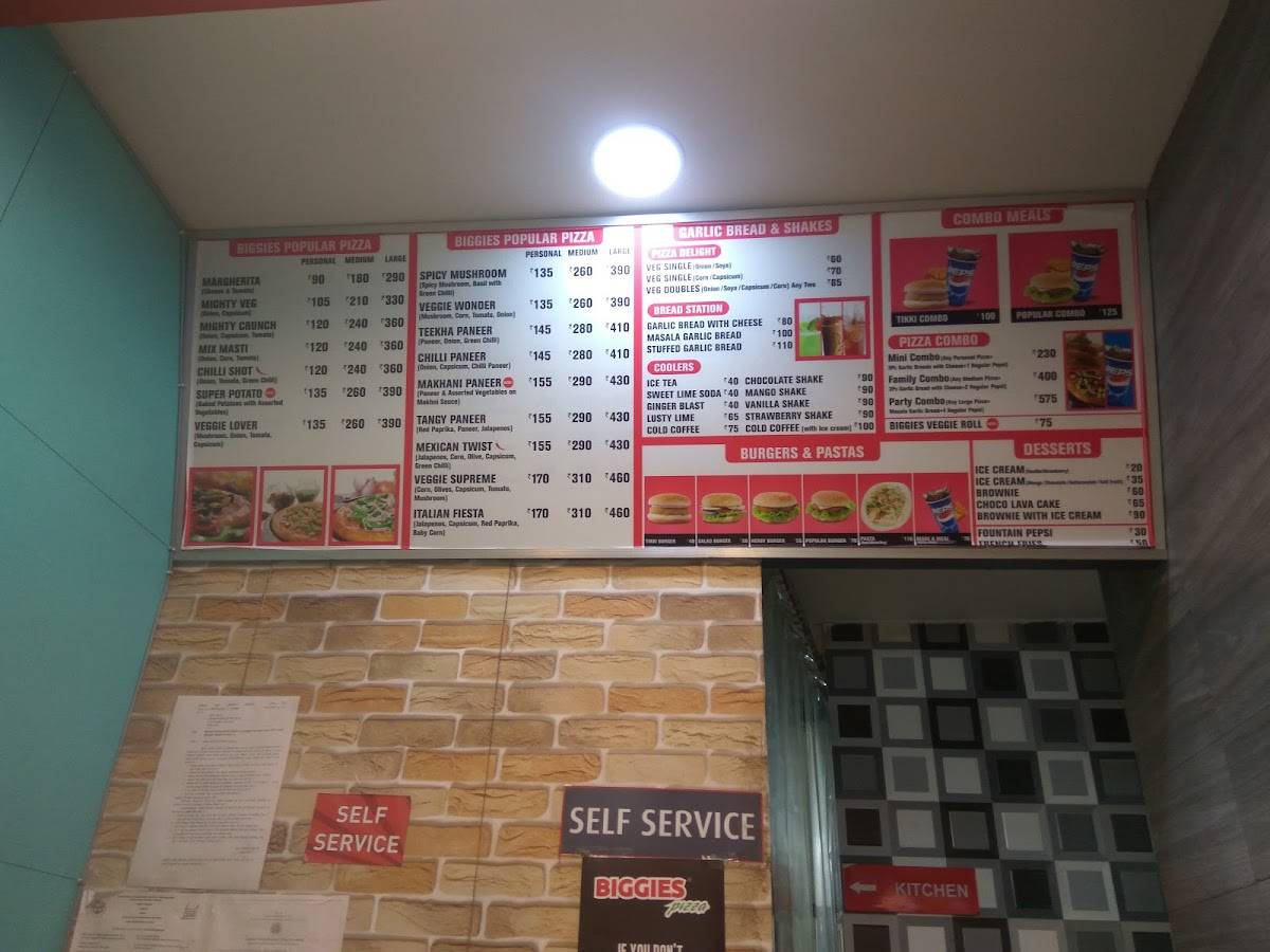 Menu at Biggies Pizza, Meerut, 173 A/5