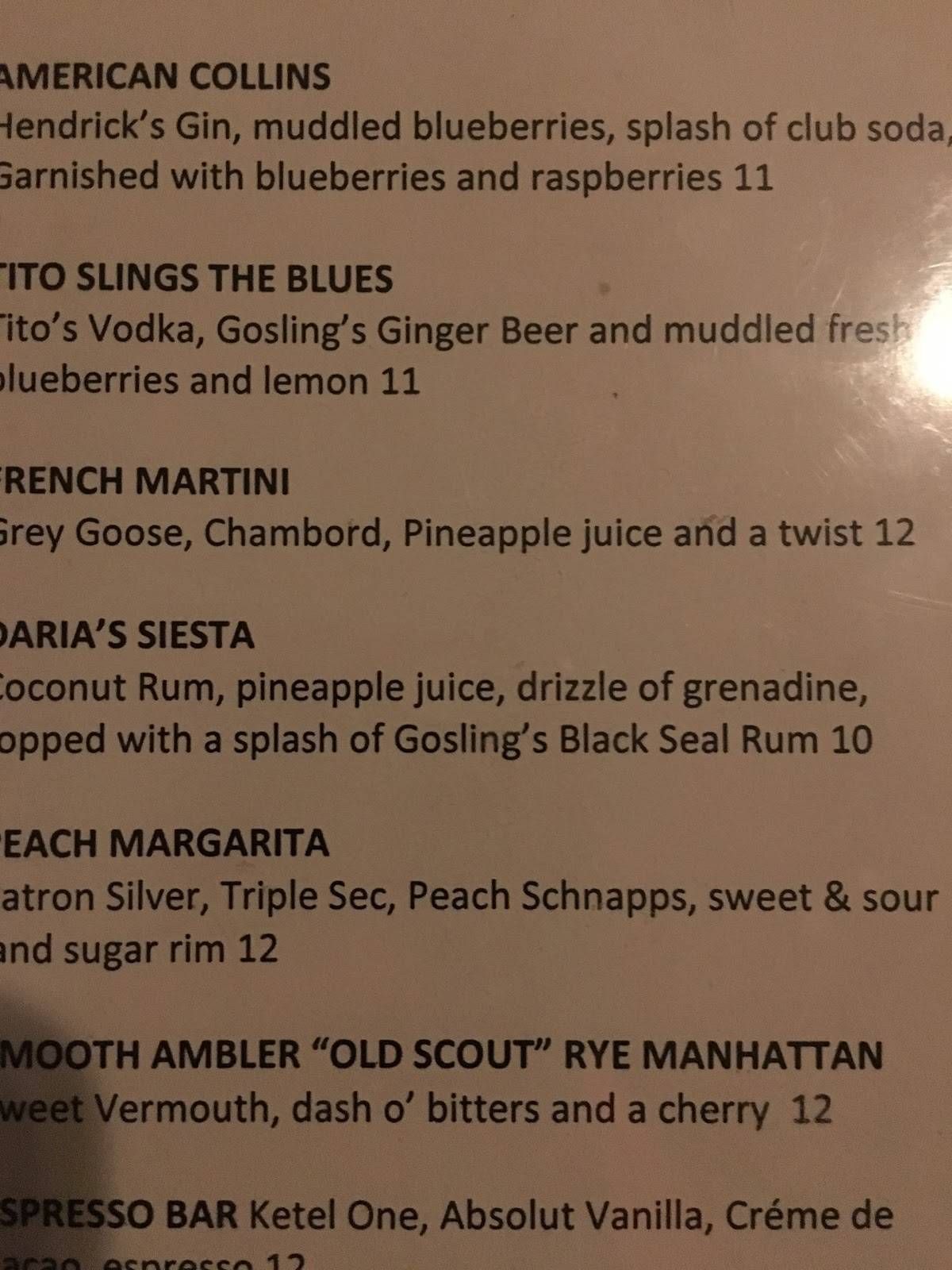 Menu at Bijou Garden Cafe, Sarasota