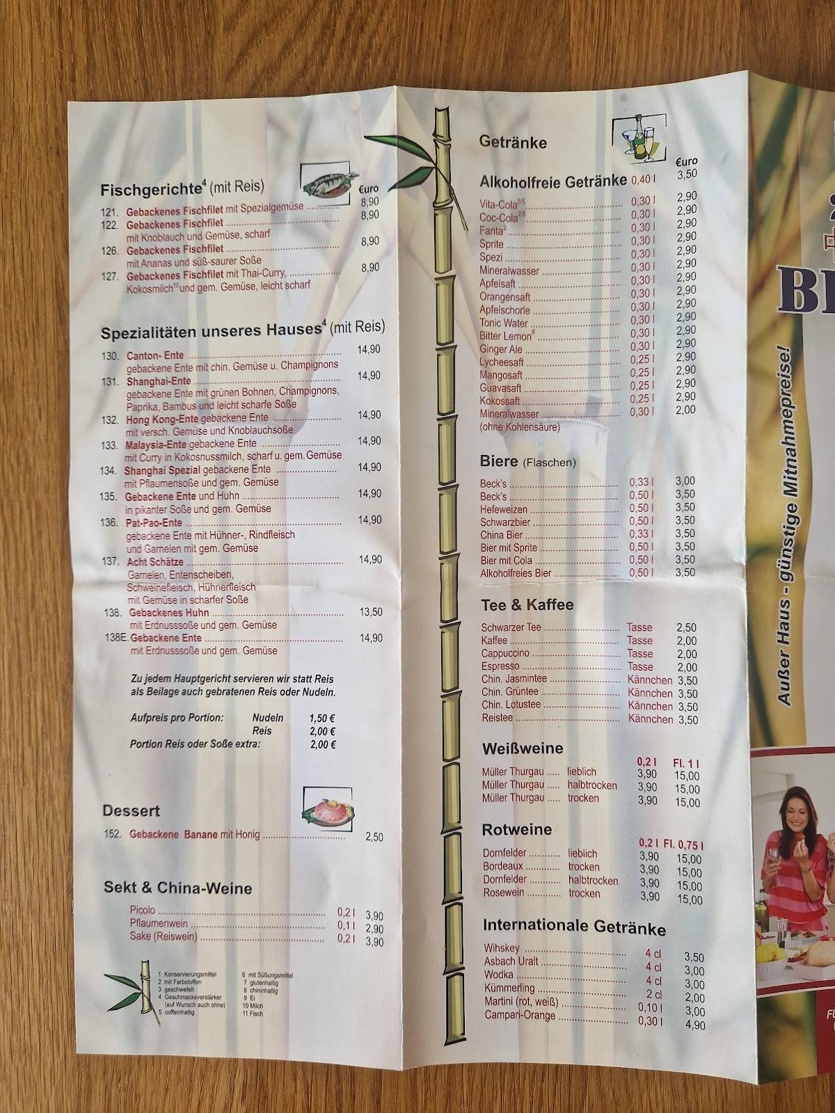 Speisekarte von Bim Bim - Vietnam-Thai-Bistro restaurant, Weimar