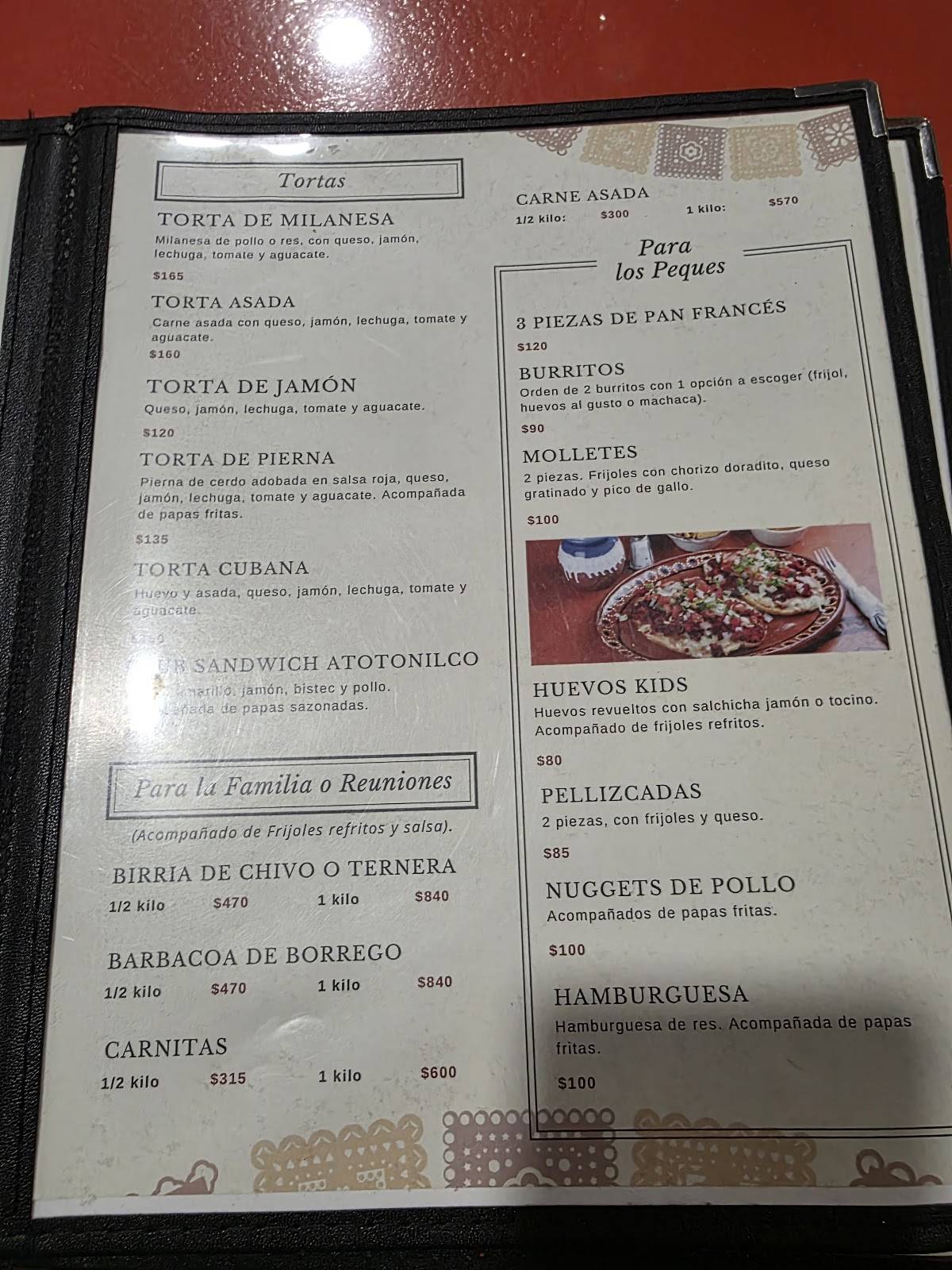 Carta de Restaurante Atotonilco, Tijuana, Blvd. Josefa Ortiz de ...
