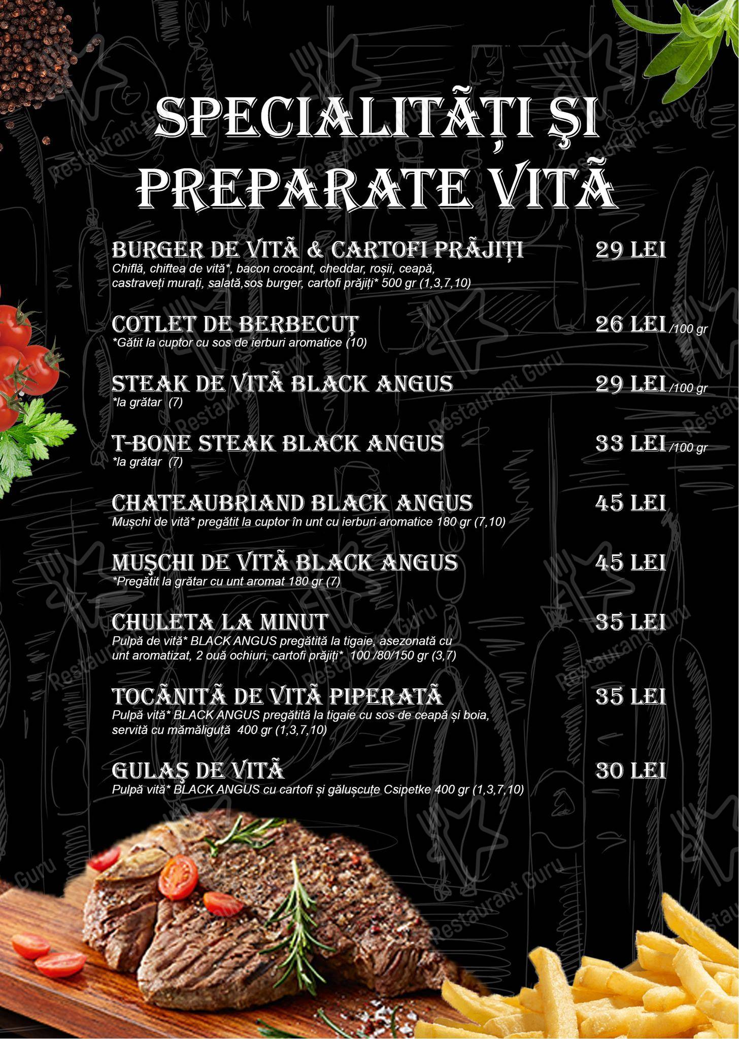 Menu at Bistro TED, Reghin