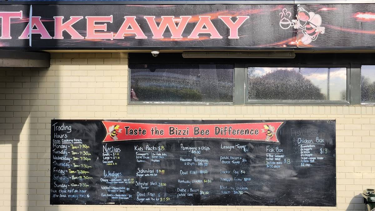 Menu at Bizzi Bee Takeaway fast food, Devonport