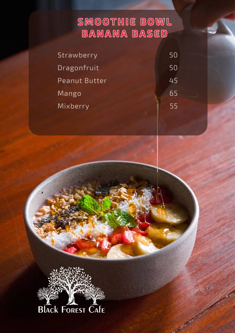 Menu at Black Forest Cafe, Yogyakarta