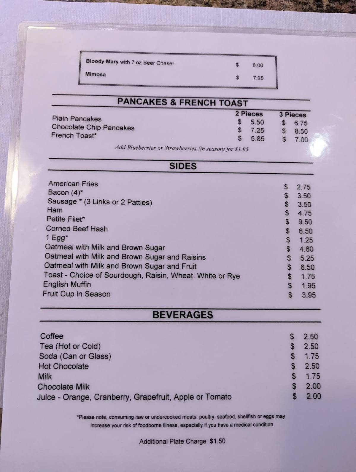 Menu at Black Frog Grille pub & bar, Sullivan