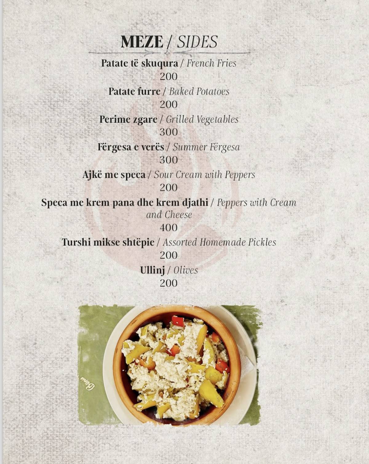 Menu at Blinis Restaurant, Tirana