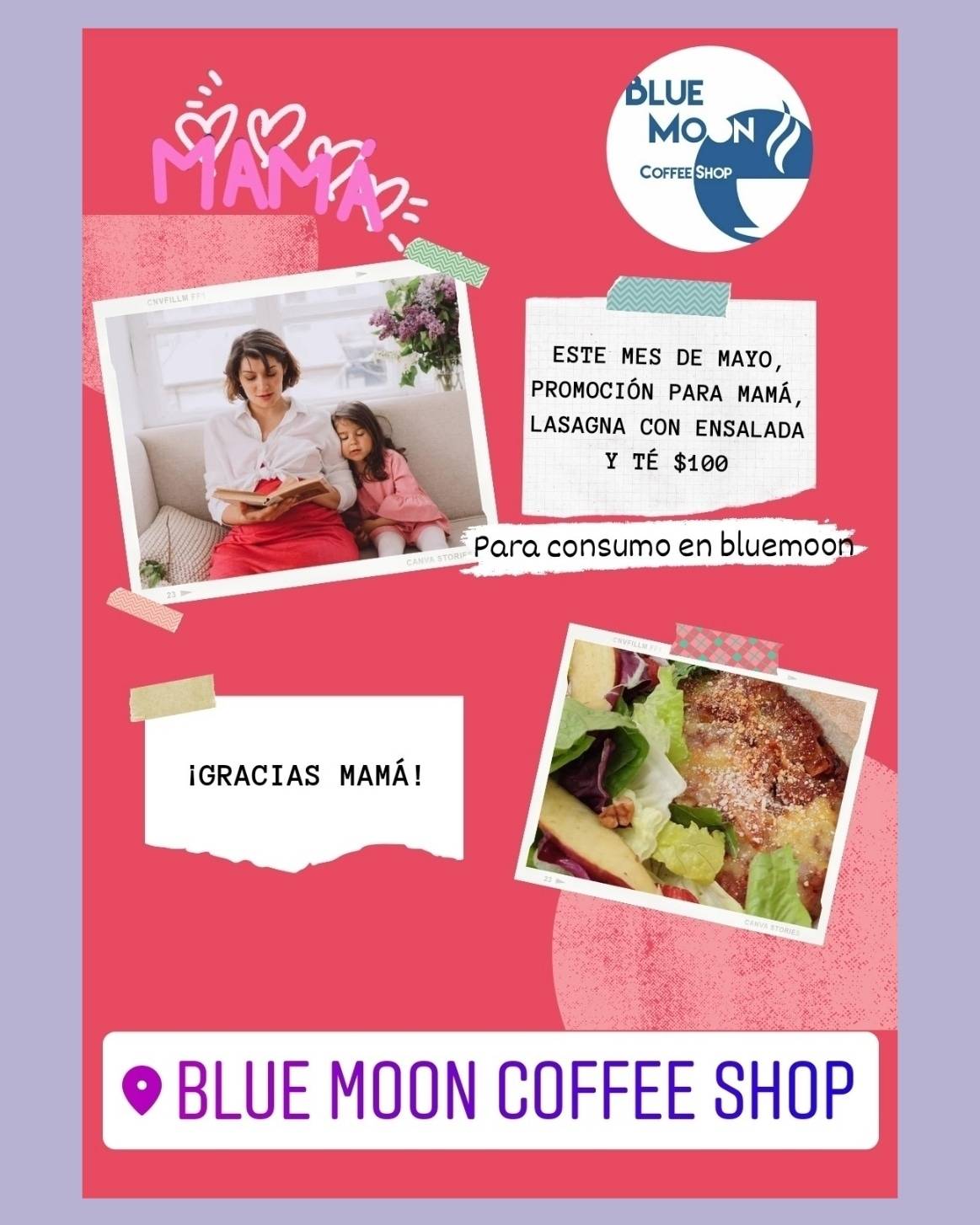 Carta del restaurante Blue Moon Coffee shop, Candiles