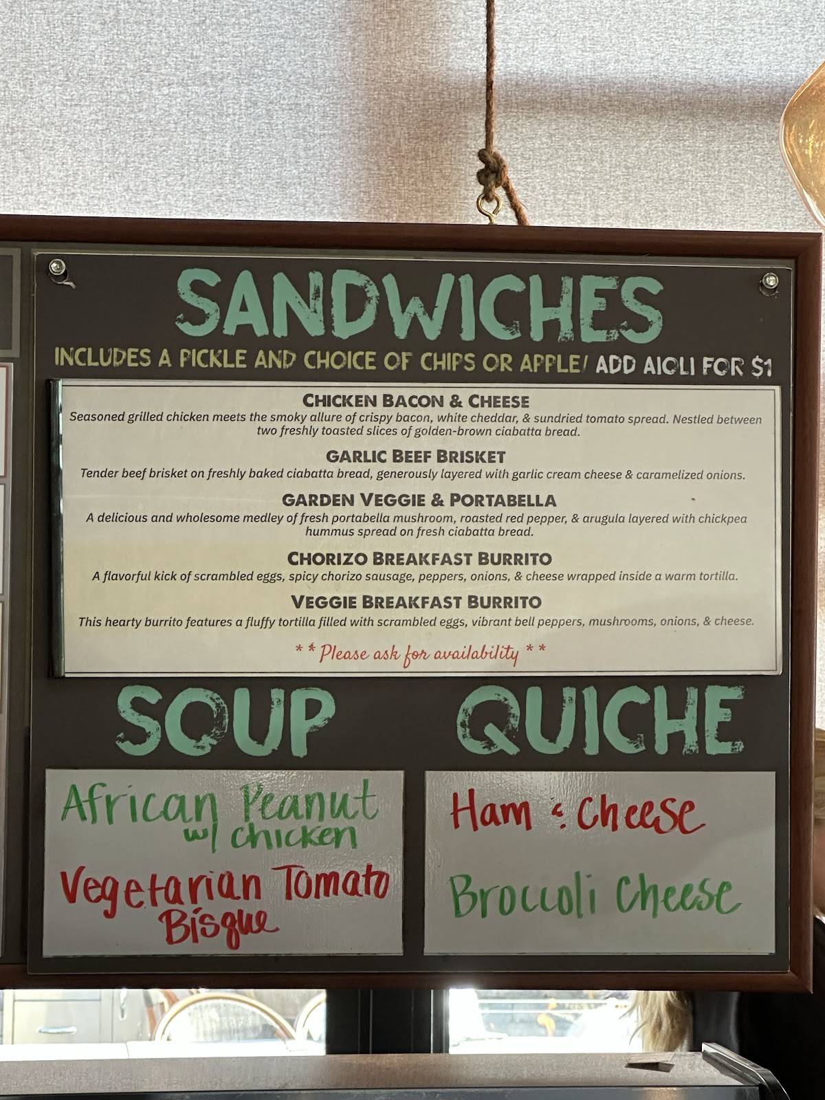 Menu at Blüm Coffee Garden restaurant, Greenfield