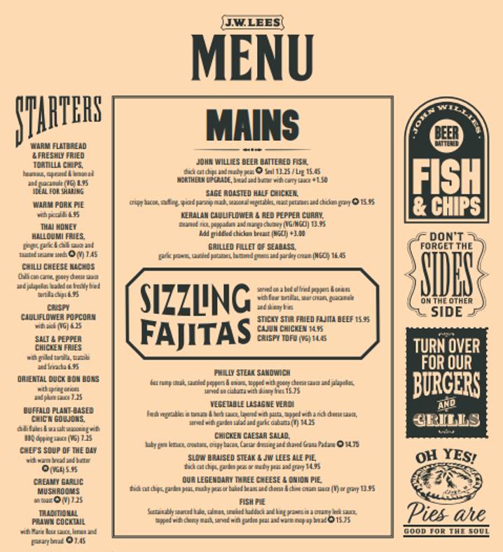 Menu at Boat & Horses pub & bar, Oldham, Broadway
