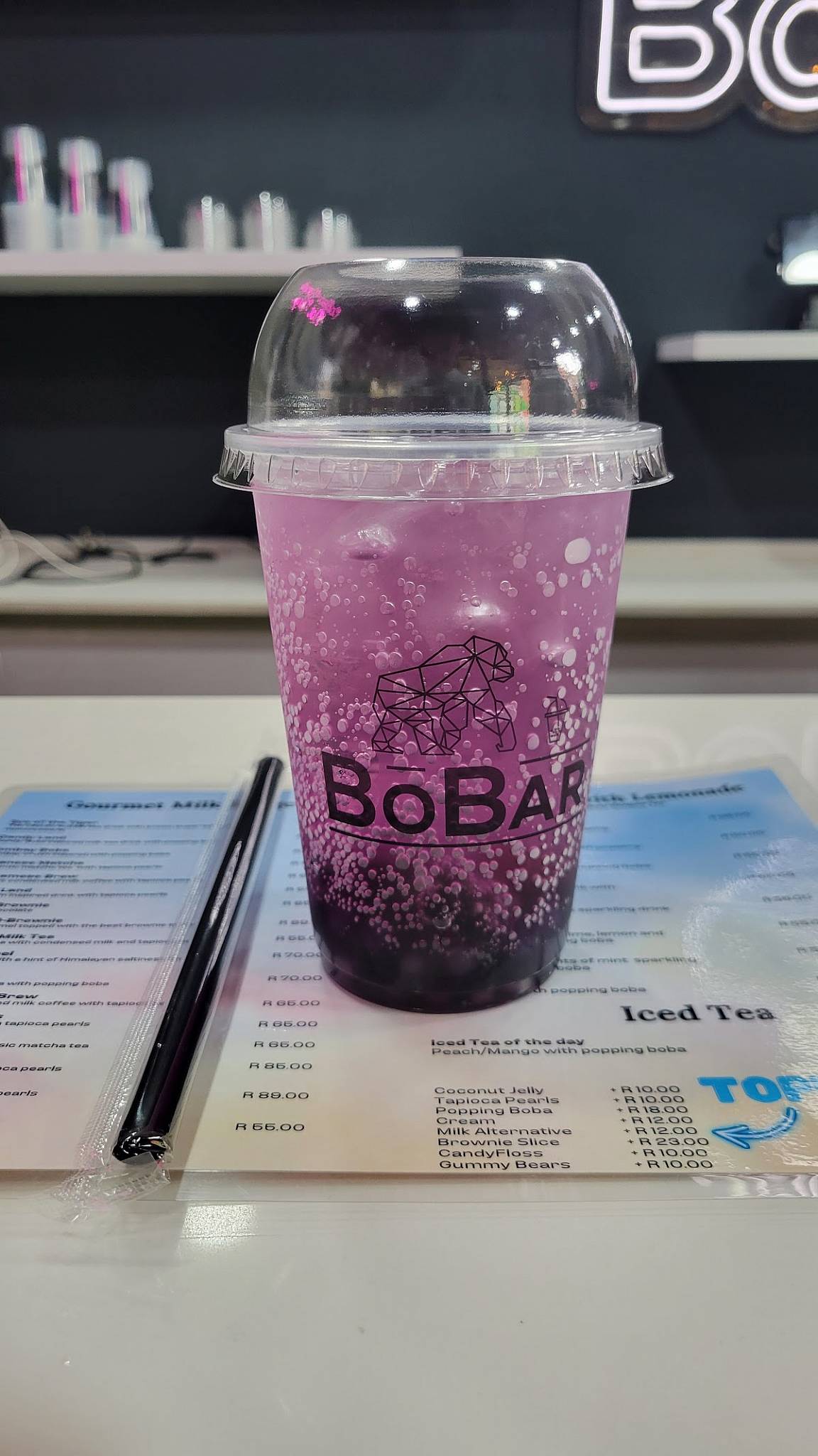 Menu at Bobar Gourmet BubbleTea(halaal) -Florida Road, Durban
