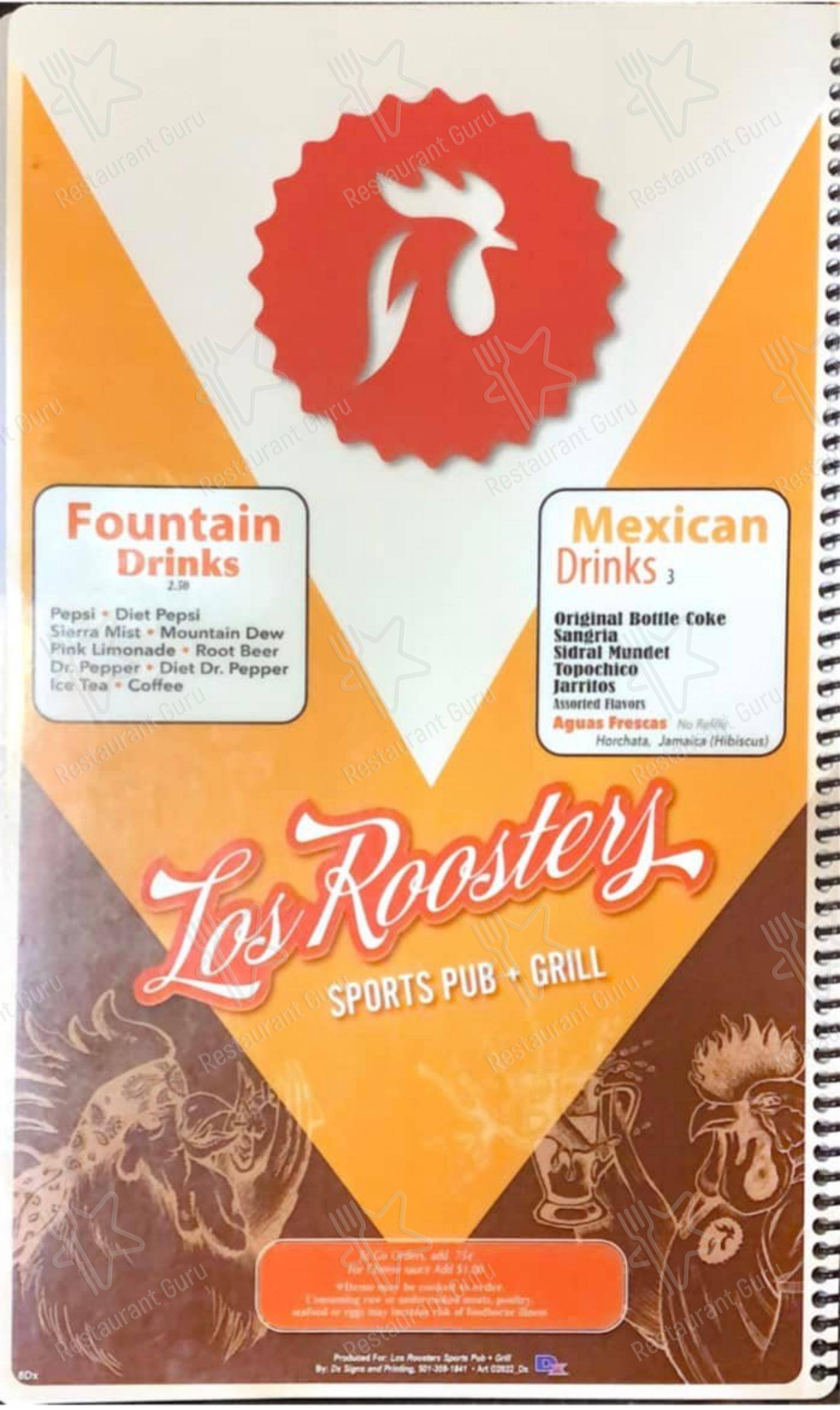 Menu at Los Roosters pub & bar, Bonnerdale