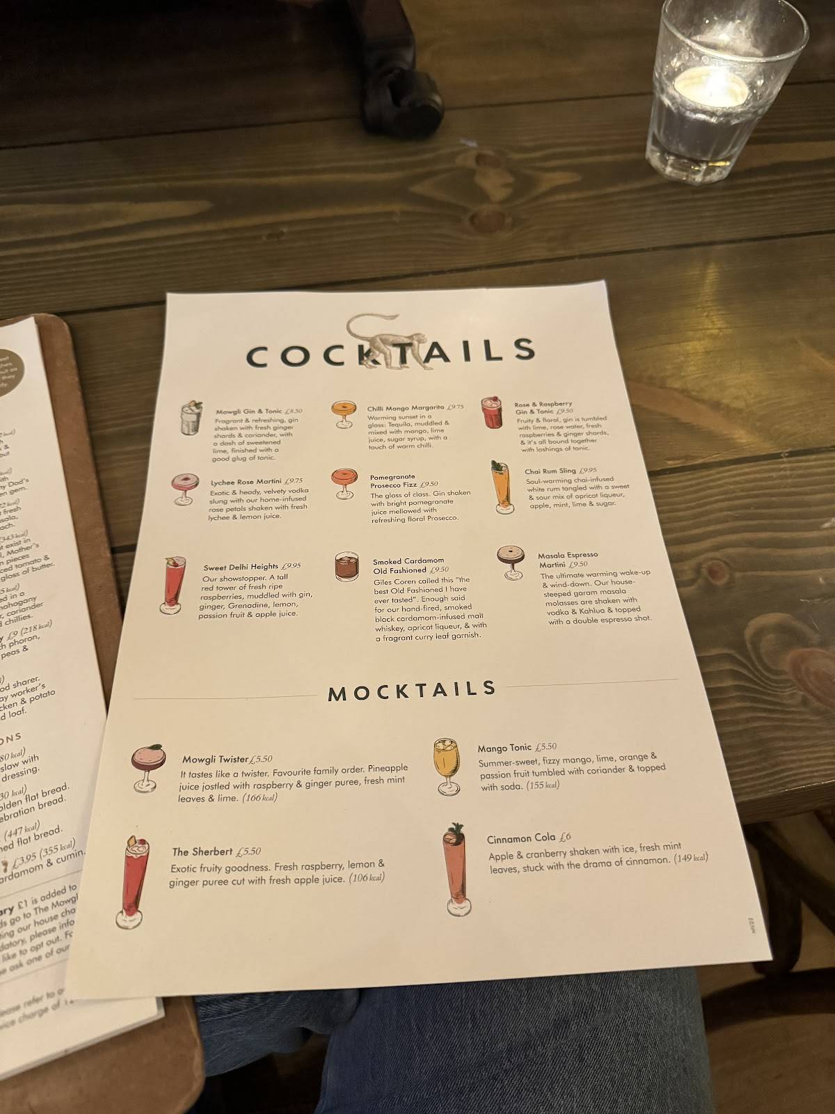 Menu at Mowgli Street Food Bold Street restaurant, Liverpool, 69 Bold St