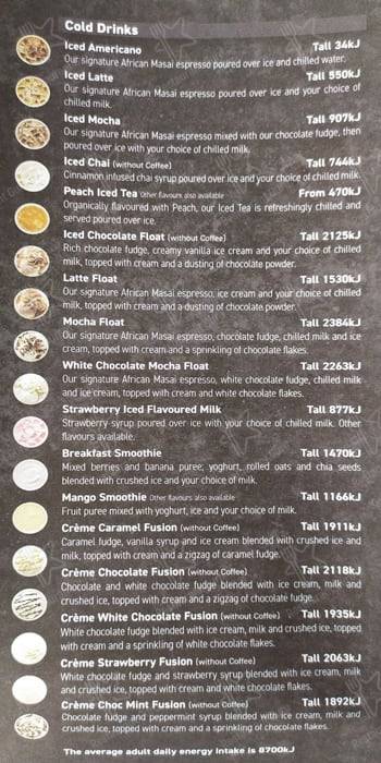 Menu at Zarraffa's Coffee Booval cafe, Booval, 106 Brisbane Rd