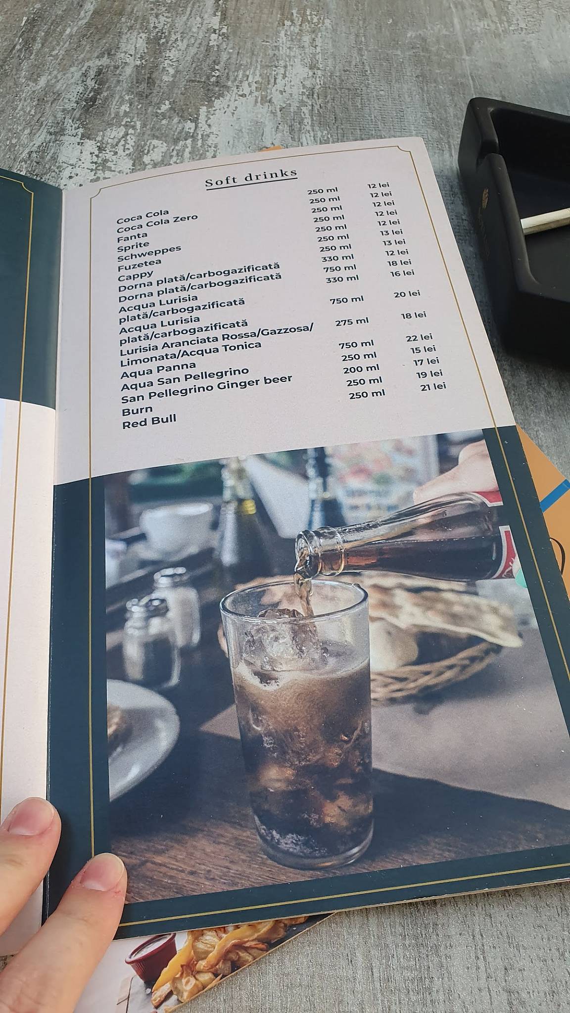 Menu at Boro, Bucharest