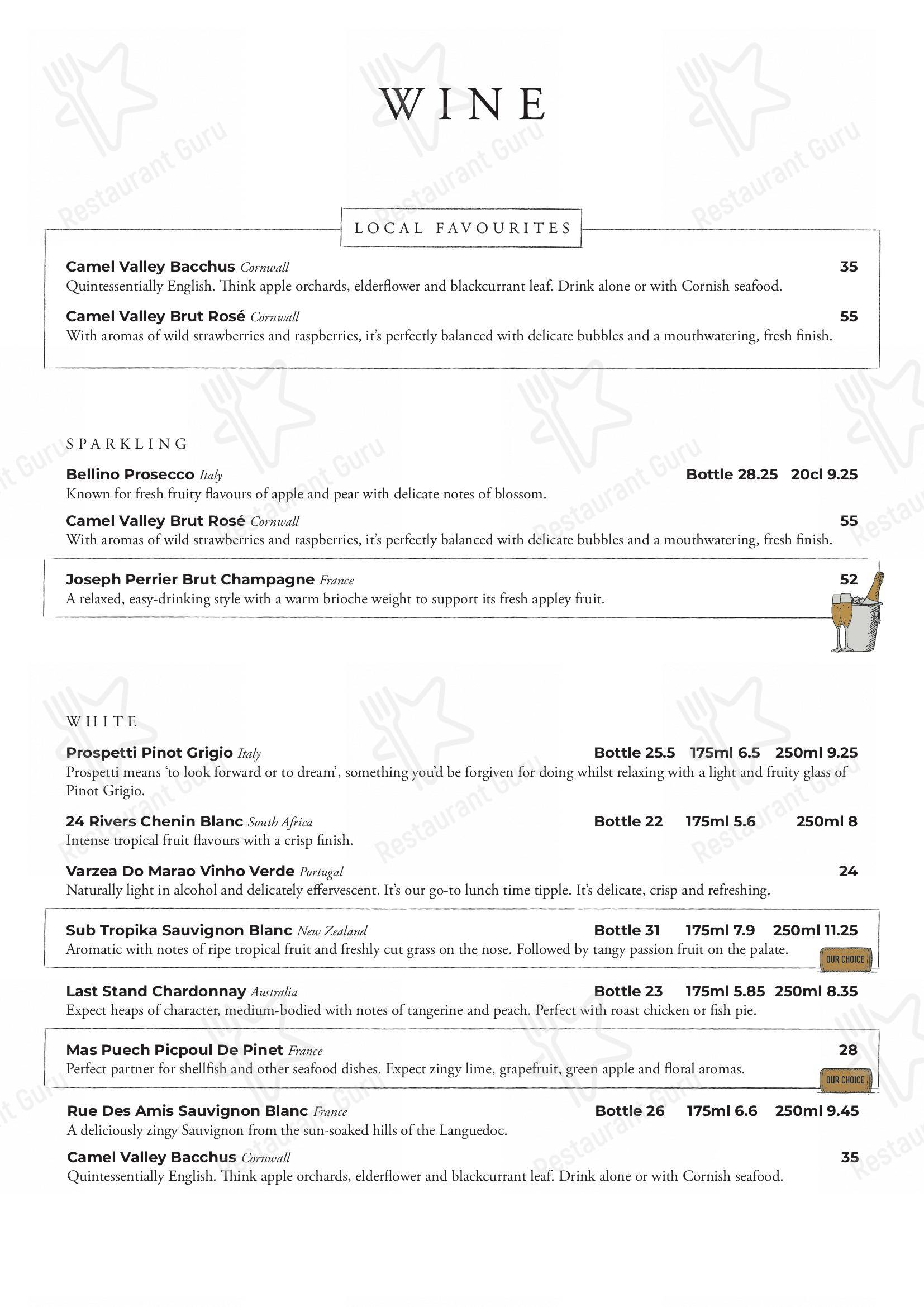Menu at Borough Arms, Bodmin pub & bar, Bodmin